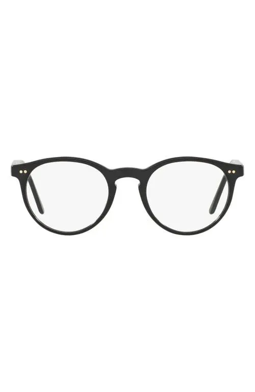 Polo Ralph Lauren 48mm Round Eyeglasses - Shiny Black