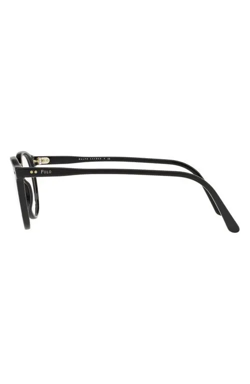Polo Ralph Lauren 48mm Round Eyeglasses - Shiny Black