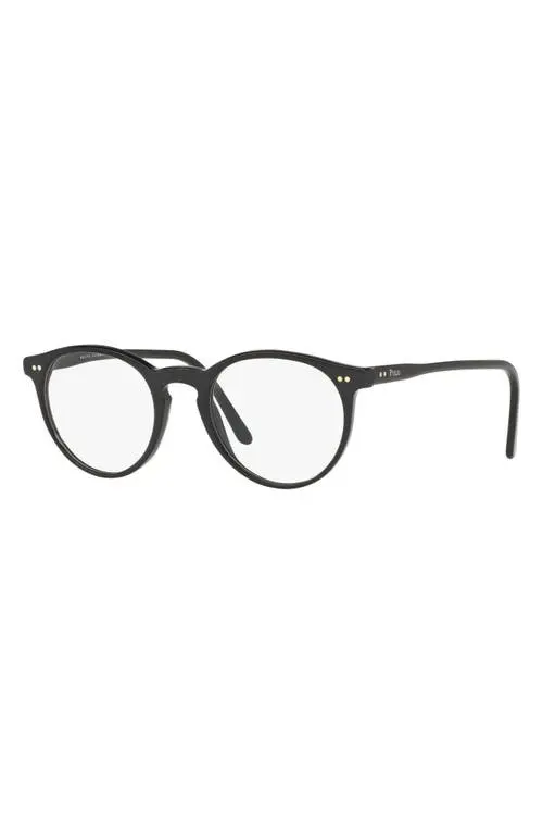 Polo Ralph Lauren 48mm Round Eyeglasses - Shiny Black