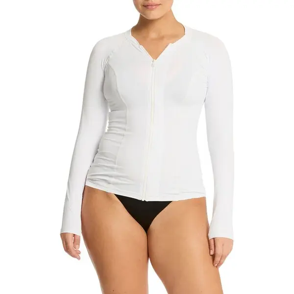 SEA LEVEL Zip Long Sleeve Rashguard Top - White
