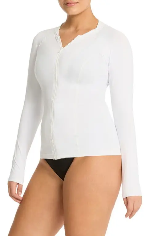 SEA LEVEL Zip Long Sleeve Rashguard Top - White