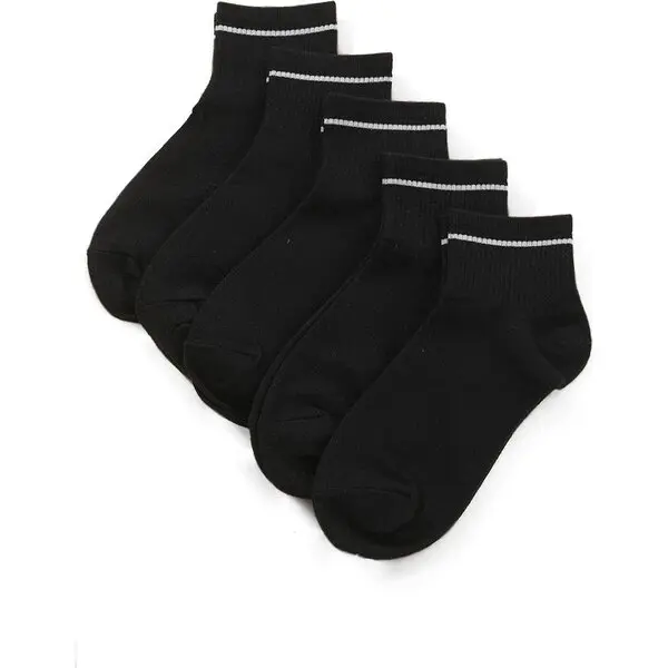 STEMS 5-pack Sport Ankle Socks - Black