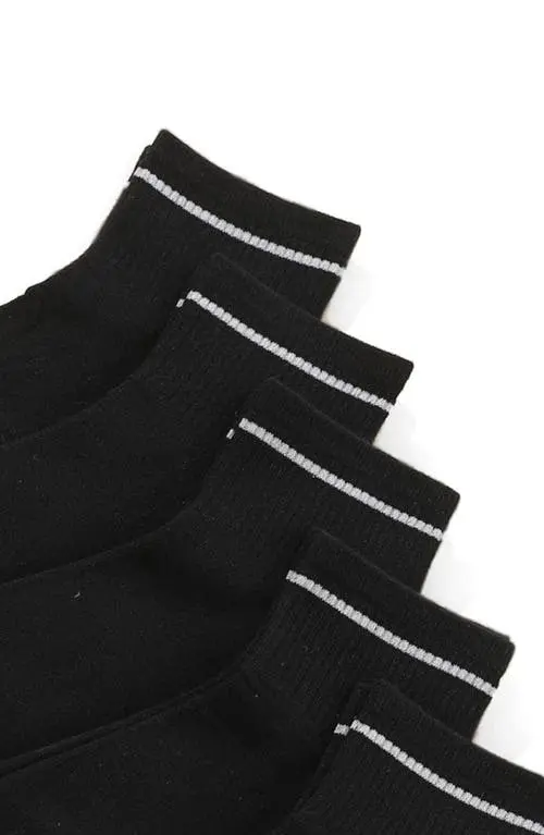 STEMS 5-pack Sport Ankle Socks - Black