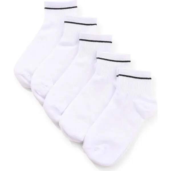 STEMS 5-pack Sport Ankle Socks - White