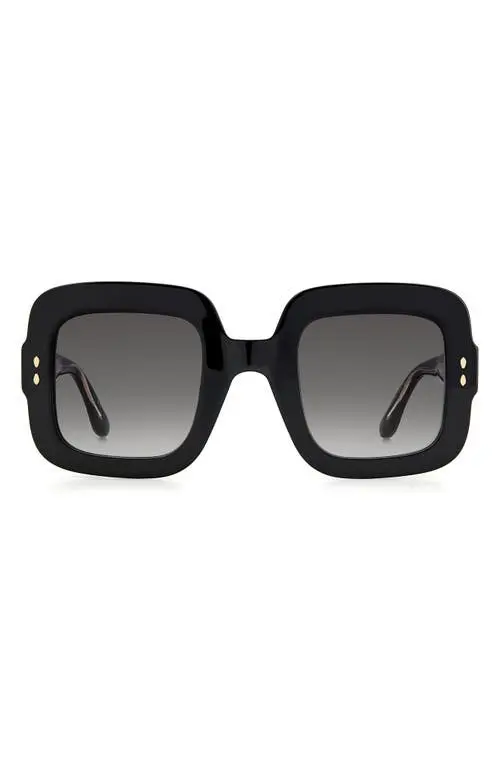Isabel Marant 49mm Square Frame Sunglasses - Black / Grey Shaded