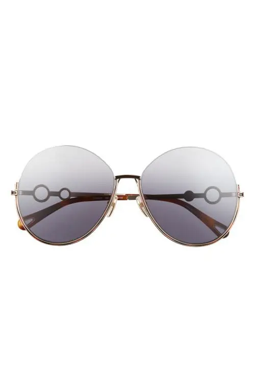 Chloé 61mm Round Sunglasses Gold Editorialist