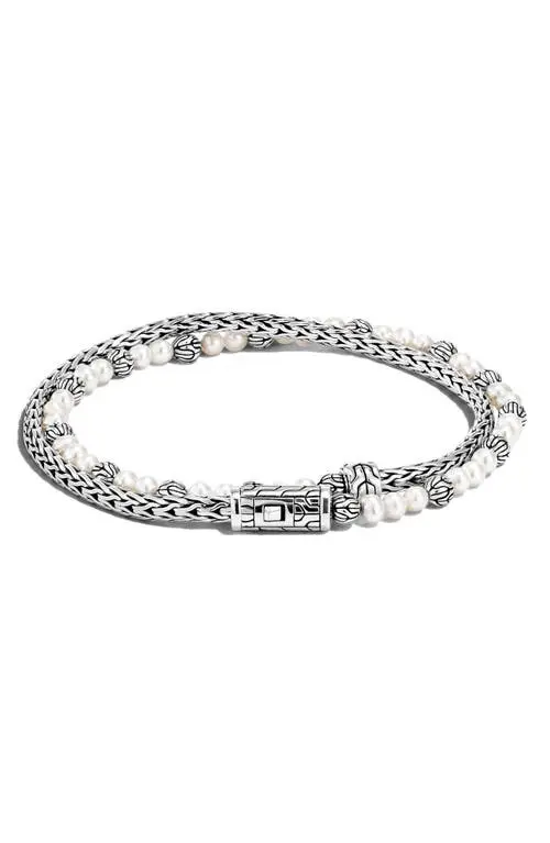 John Hardy Pearl Chain Double Wrap Bracelet