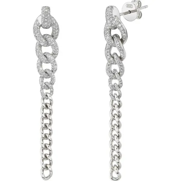 Shay 2-in-1 Graduated Drop Earrings - White Gold