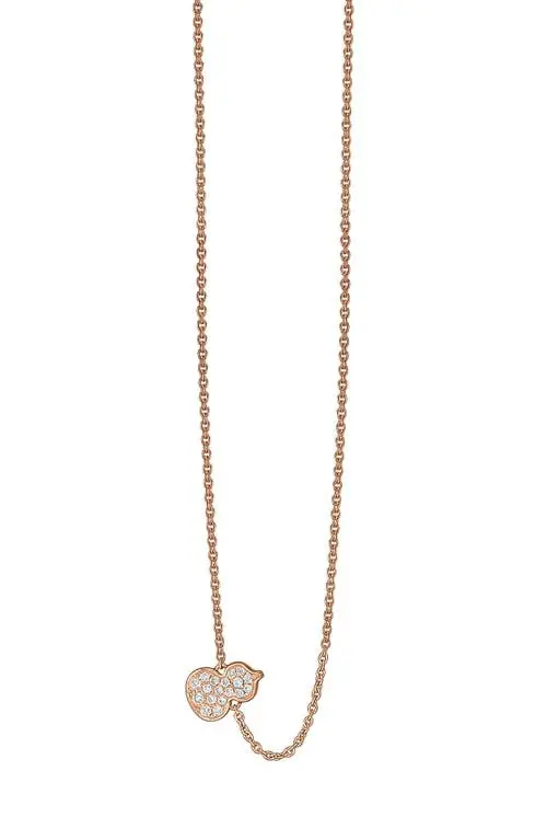 QEELIN Petite Wulu Diamond Pendant Necklace - Rose Gold
