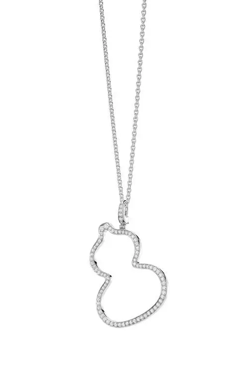 QEELIN Medium Wulu Diamond Pendant Necklace - White Gold