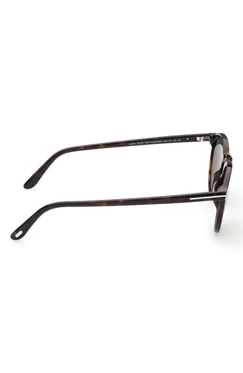 TOM FORD 52mm Polarized Round Sunglasses - Dhav/grnpz