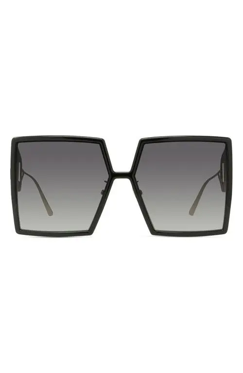 Dior 30montaigne Su 58mm Square Sunglasses - Black And Gold/grey