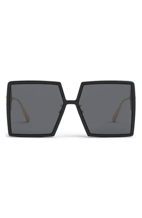 Dior 30montaigne Su 58mm Square Sunglasses - Shiny Black/smoke Polarized