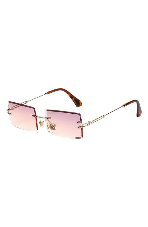 FIFTH & NINTH Miami Rectangle Sunglasses - Gold/pink