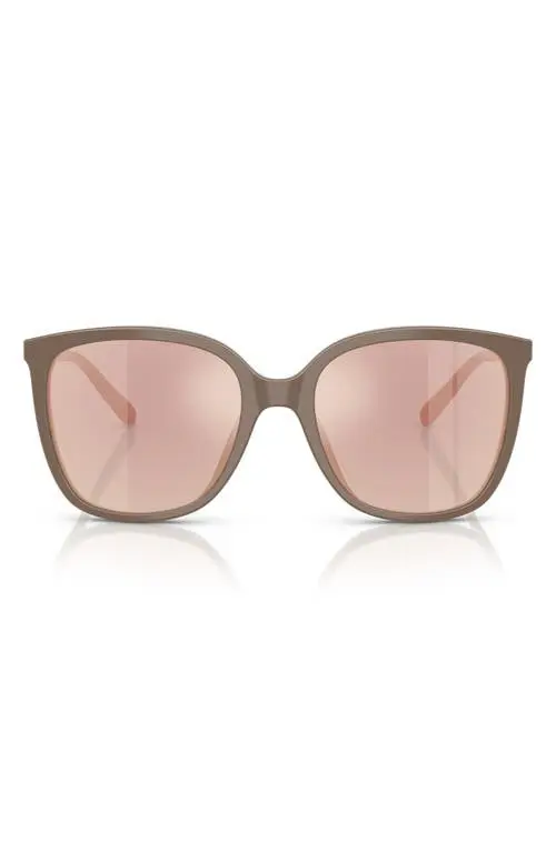 Michael Kors 57mm Gradient Cat Eye Sunglasses - Light Ash / Rose Gold Polar