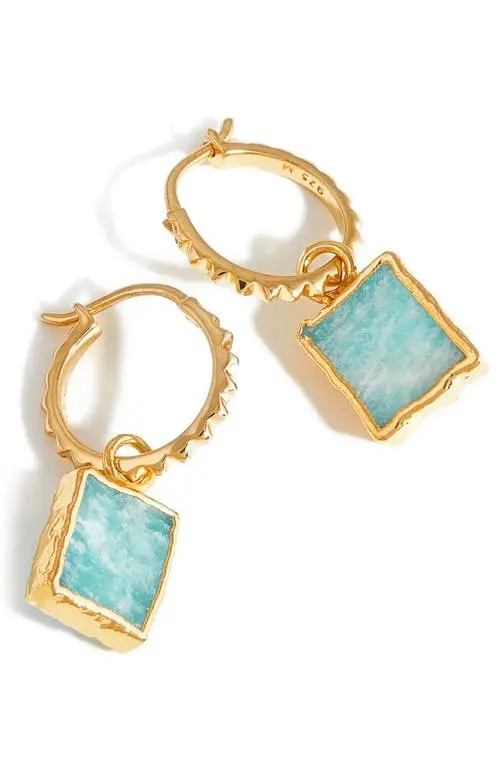 MISSOMA Amazonite Drop Pyramid Huggie Hoop Earrings