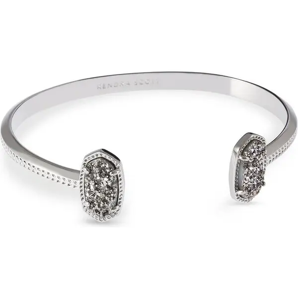Kendra Scott Elton Station Cuff Bracelet - Platinum Drusy/silver