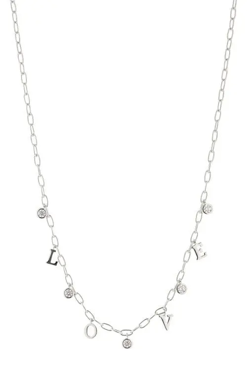 Nadri Love Station Necklace - Rhodium