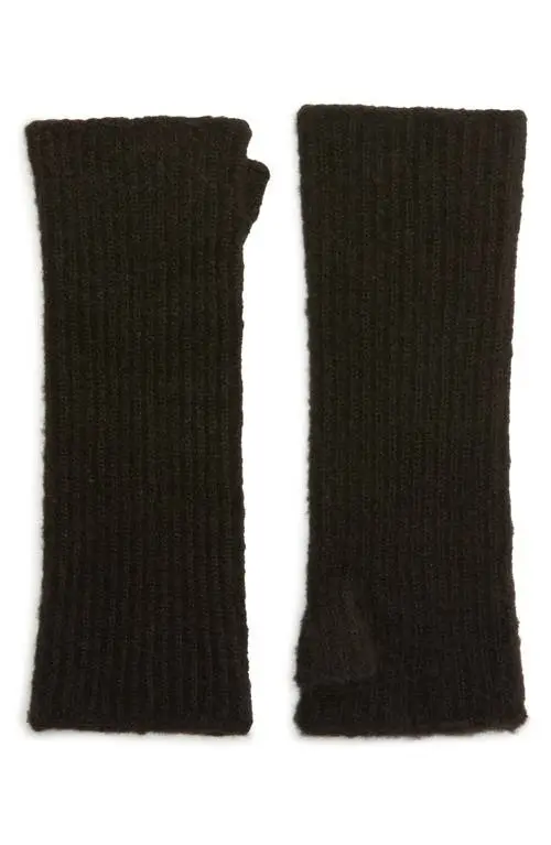 OPEN EDIT Fingerless Rib Gloves - Black