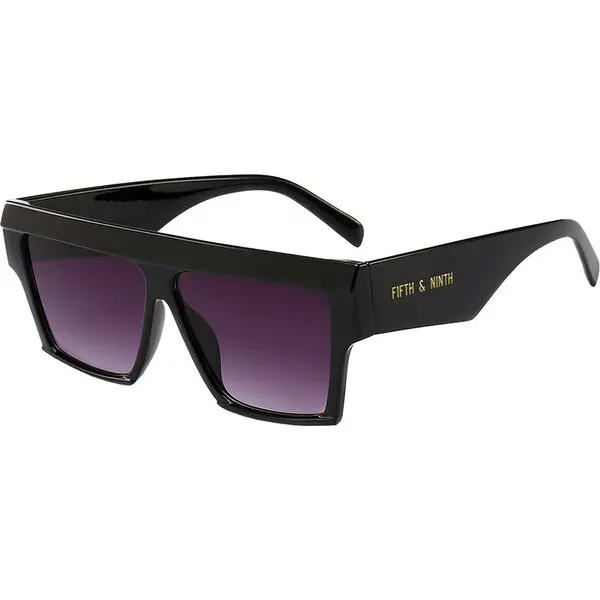 FIFTH & NINTH Avalon 70mm Square Sunglasses - Black/black