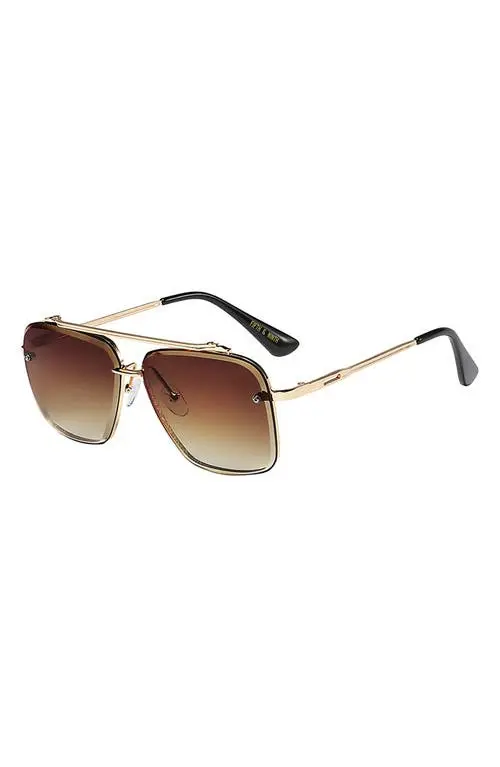 FIFTH & NINTH Memphis Aviator Sunglasses - Gold/brown