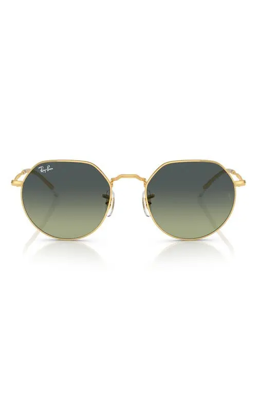 Ray-ban Jack Round Frame Sunglasses - Gold Flash