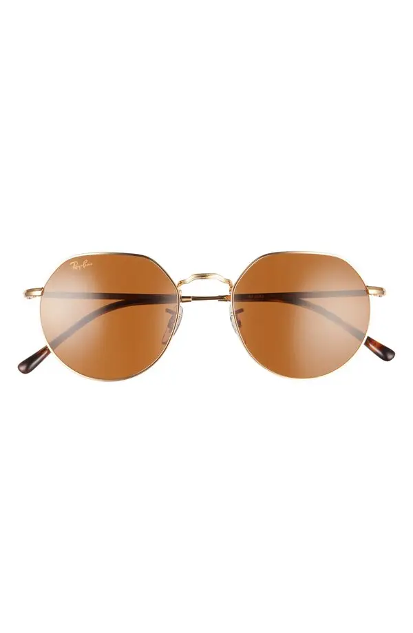 Ray-ban Jack Round Frame Sunglasses - Legend Gold/ Brown