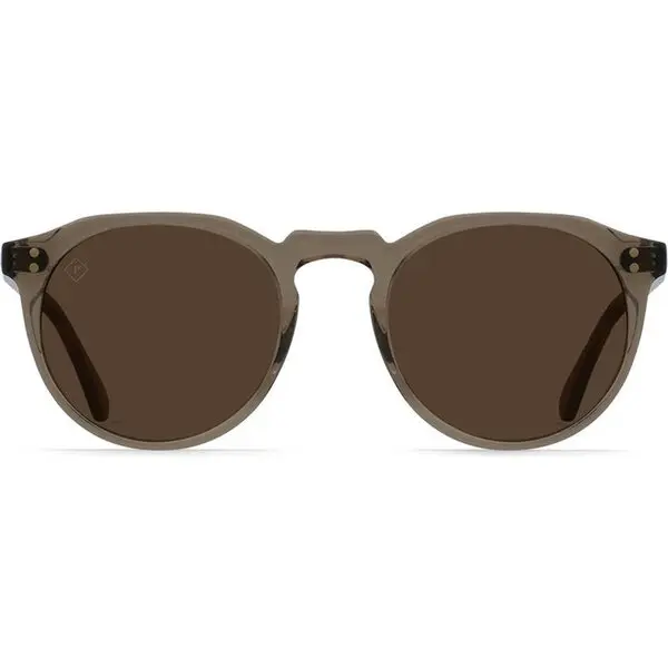 Raen Remmy Round Frame Sunglasses - Ghost/vibrant Brown Polar
