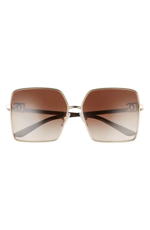 Dolce & Gabbana 60mm Square Sunglasses - Gold/gradient Brown