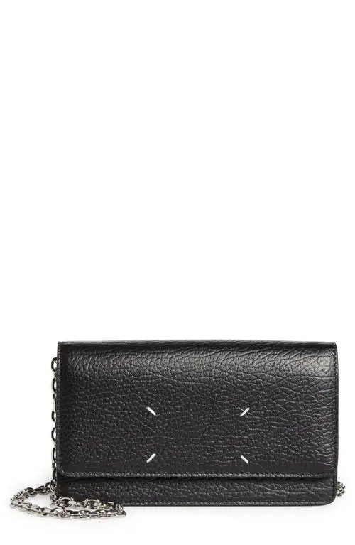 MAISON MARGIELA Leather Wallet On A Chain - Black