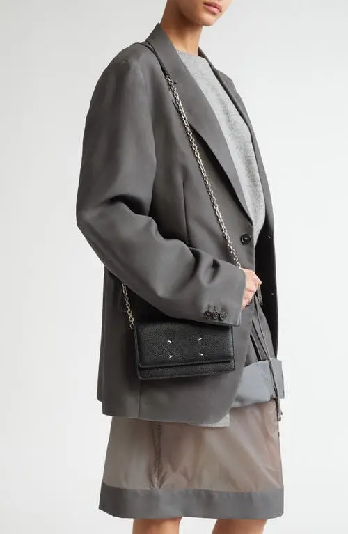 MAISON MARGIELA Leather Wallet On A Chain - Black