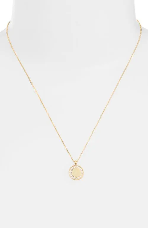 Estée Lauder Cubic Zirconia Halo Coin Pendant Necklace