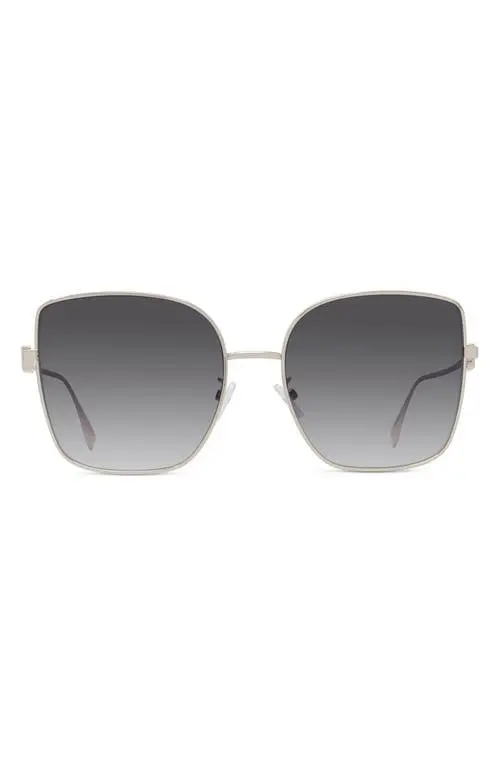 Fendi Baguette 59mm Geometric Sunglasses - Gold/gradient Smoke