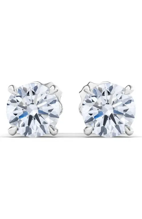 HAUTECARAT Round Stud Earrings - 5.00 Ctw White Gold