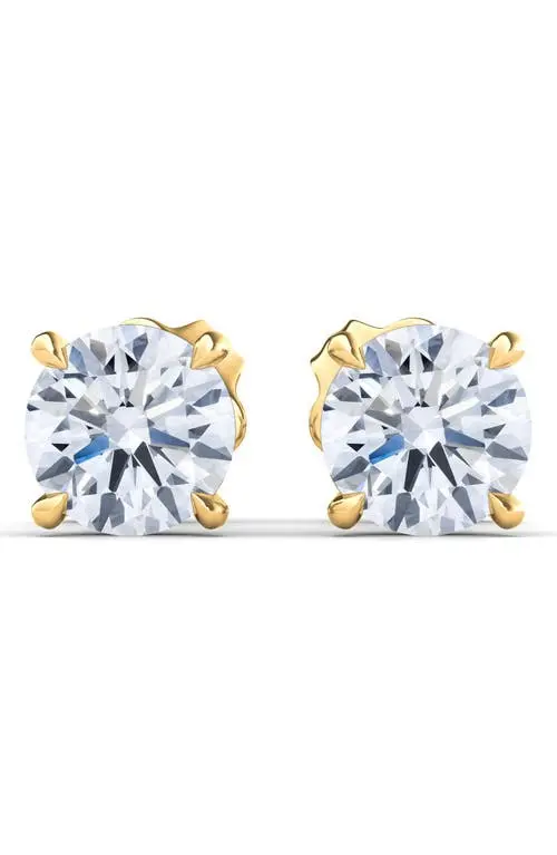 HAUTECARAT Round Stud Earrings - 5.00 Ctw Yellow Gold