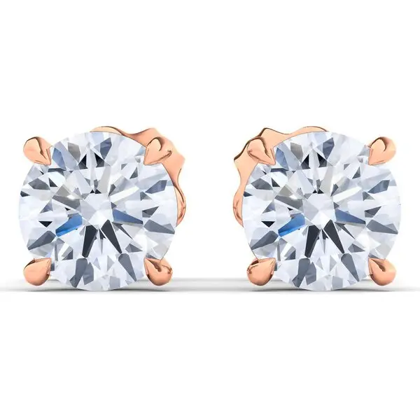 HAUTECARAT Round Lab-created Diamond Stud Earrings - 6.00 Ctw Rose Gold