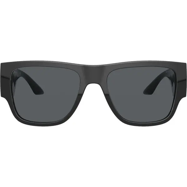 Versace 57mm Rectangular Sunglasses - Black/dark Grey