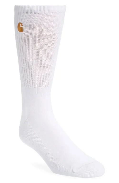 Carhartt Work In Progress Chase Crew Socks - White/gold