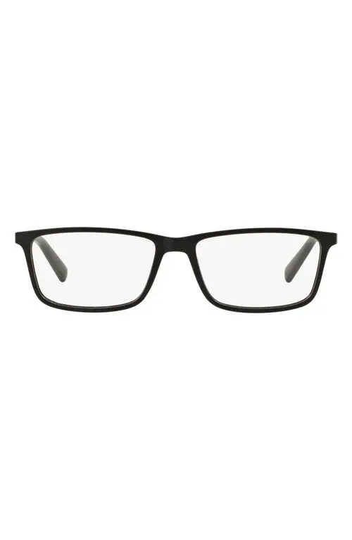 Armani Exchange 55mm Rectangular Optical Glasses - Matte Black
