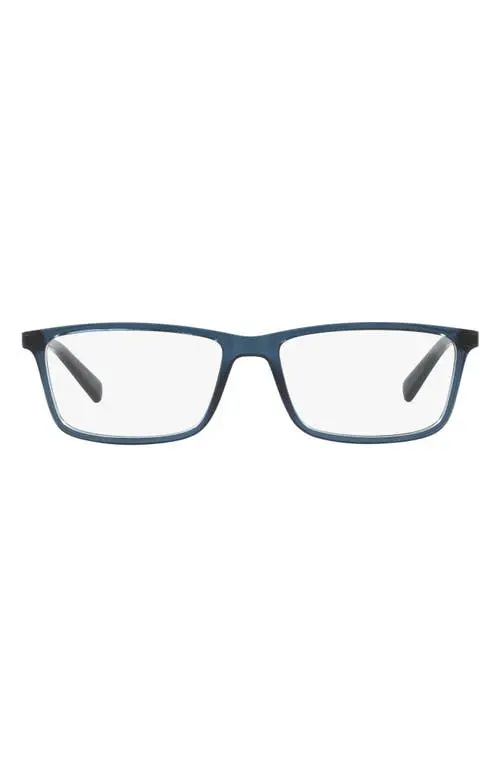 Armani Exchange 55mm Rectangular Optical Glasses - Transparent Blue