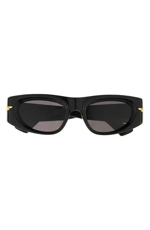 Bottega Veneta 51mm Rectangular Sunglasses - Black