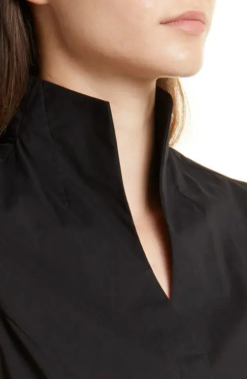 Misook Sleeveless Stand Collar Blouse - Black