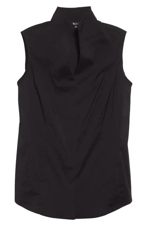 Misook Sleeveless Stand Collar Blouse - Black