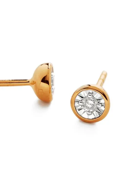 Monica Vinader Essential Diamond Stud Earrings - Gold