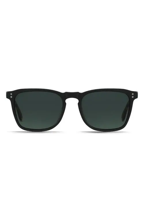 Raen Wiley Polarized Square Sunglasses - Black Matte/ Green Polar