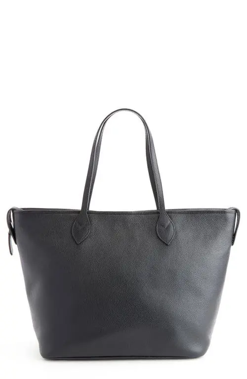 ROYCE NEW YORK Leather Tote With Wristlet - Black