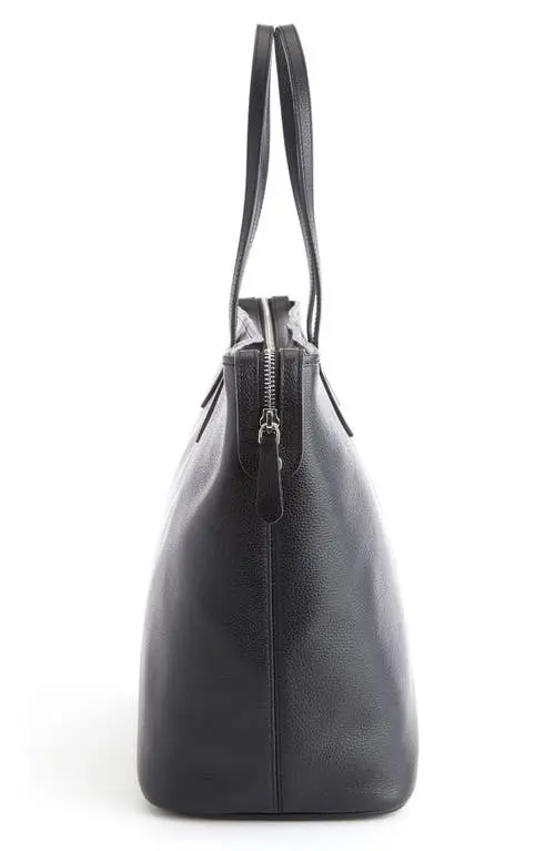 ROYCE NEW YORK Leather Tote With Wristlet - Black