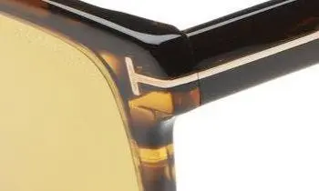 TOM FORD 56mm Square Sunglasses - Havana/ Brown