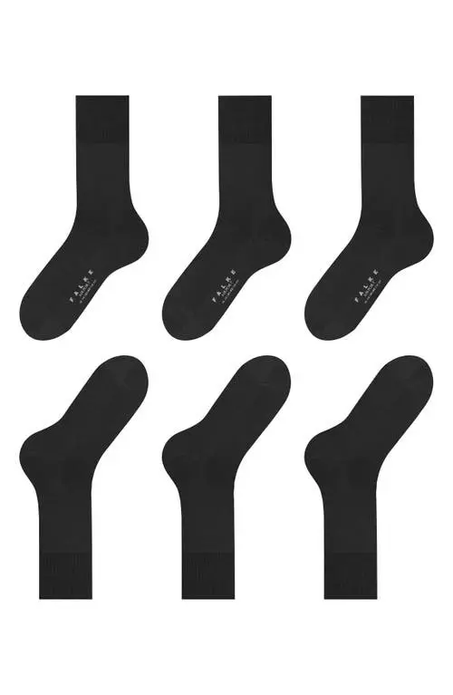 Falke Airport 3-pack Dress Socks - Black