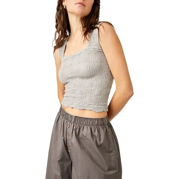 Free People Love Letter Floral Knit Camisole - Iron